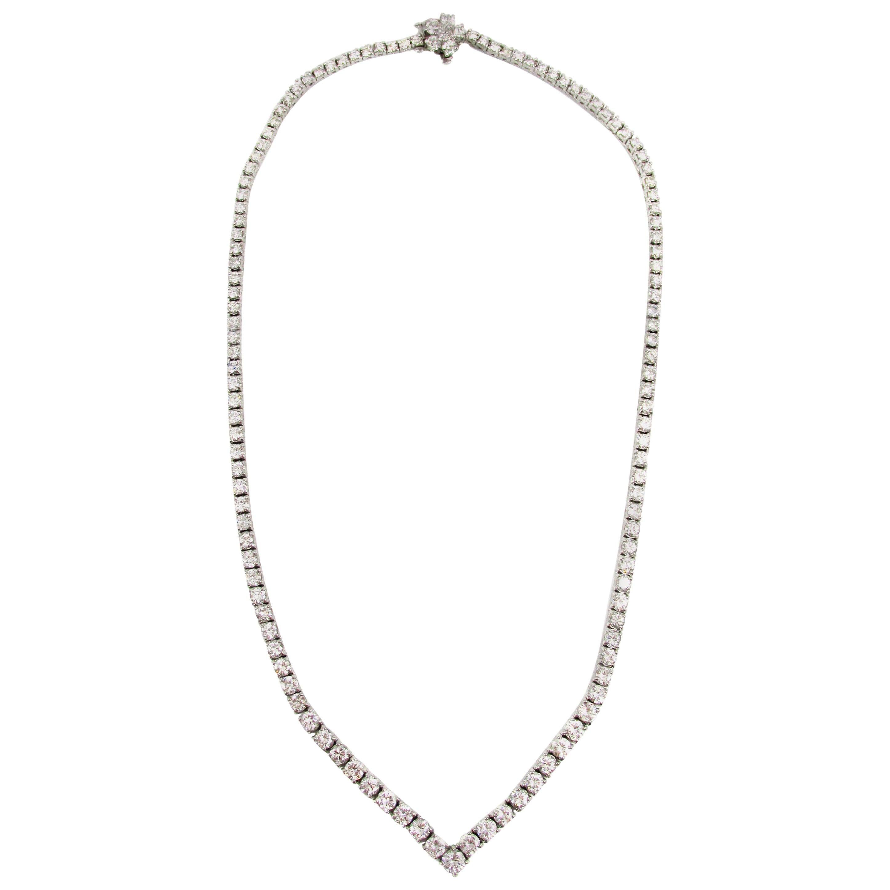 Platinum and Diamond Riviere Convertible Necklace at 1stDibs