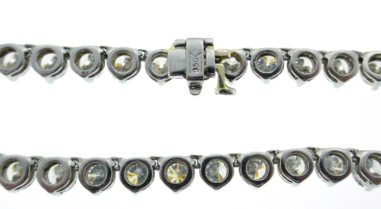 Diamond Platinum Tennis Riviere Necklace Opera Length For Sale at ...
