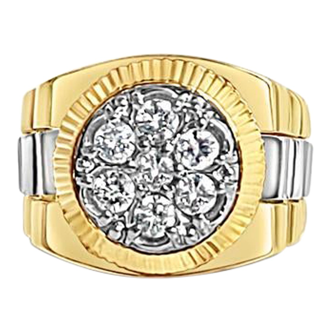 Diamond Presidential Rolex Style Cluster Ring For Sale at 1stDibs ...