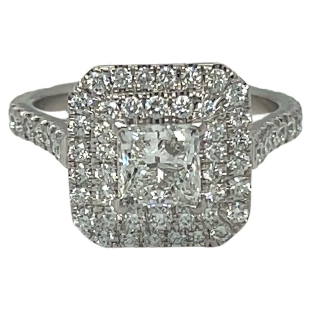 Art Deco Era Platinum and 1.90 Carat Ascher Cut Diamond Engagement Ring ...