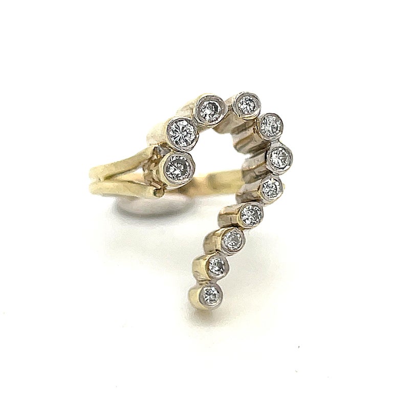 Diamond Question Mark Gold Ring For Sale at 1stDibs
