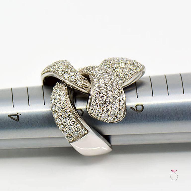 Diamond Ribbon Ring 2.47 Carat G, VS in 18 Karat White Gold Cocktail ...