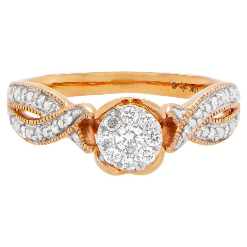 Fabergé Rococo Rose Gold and Diamond Grand Frame Ring For Sale at 1stDibs
