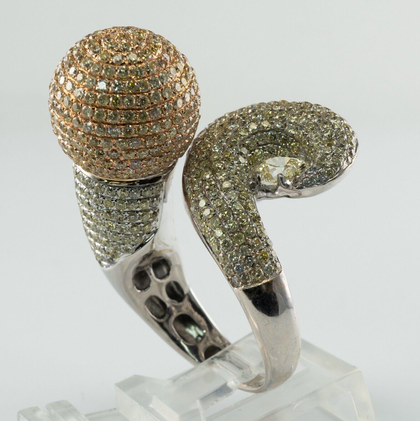 Diamond Ring 18K Gold Cocktail Open Design Statement Huge and Unusual 7 ...