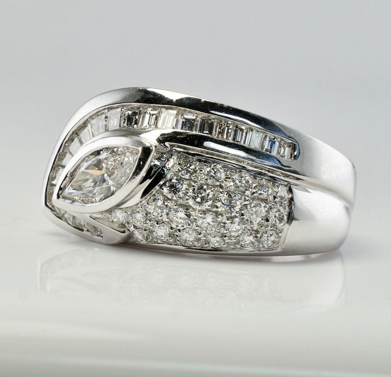 Diamond Ring 18K White Gold Band 2.13 TDW For Sale at 1stDibs