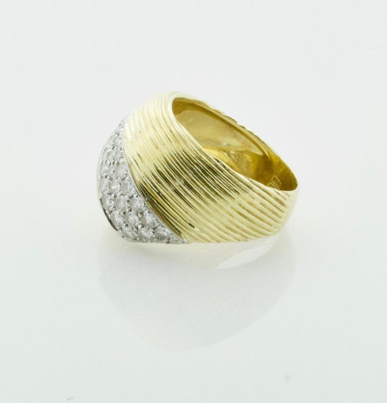 Diamond Ring by Damiani in 18 Karat Yellow Gold For Sale at 1stDibs