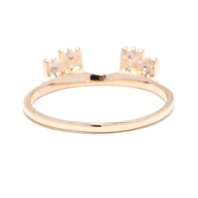 Diamond Ring Guard, 14K Yellow Gold, Ring, Stackable Wrap For Sale at ...