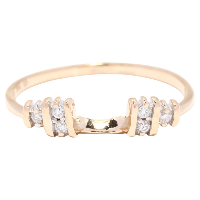 Diamond Ring Guard, 14K Yellow Gold, Ring, Stackable Wrap For Sale at ...