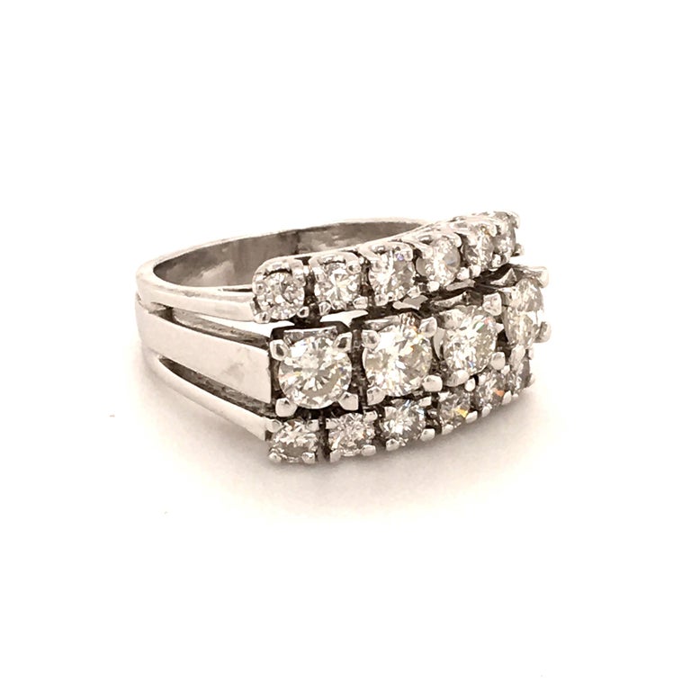 Diamond Ring in 14 Karat White Gold For Sale at 1stDibs
