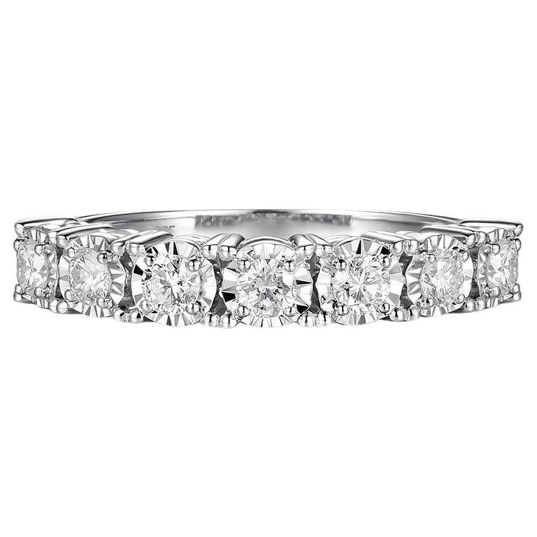 Diamond Ring in 14 Karat White Gold For Sale at 1stDibs