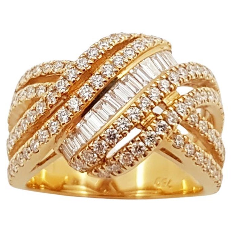 Diamond Ring Set in 18 Karat Rose Gold Settings For Sale at 1stDibs