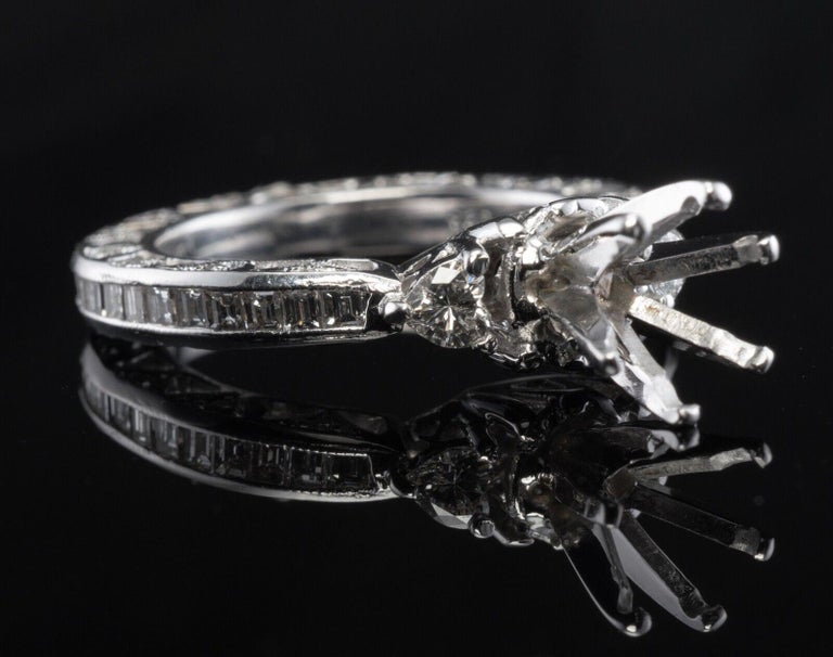 Diamond Ring Setting Mounting 18K Gold Eternity Band For Sale at 1stDibs