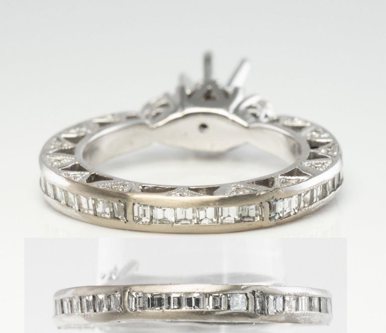 Diamond Ring Setting Mounting 18K Gold Eternity Band For Sale at 1stDibs