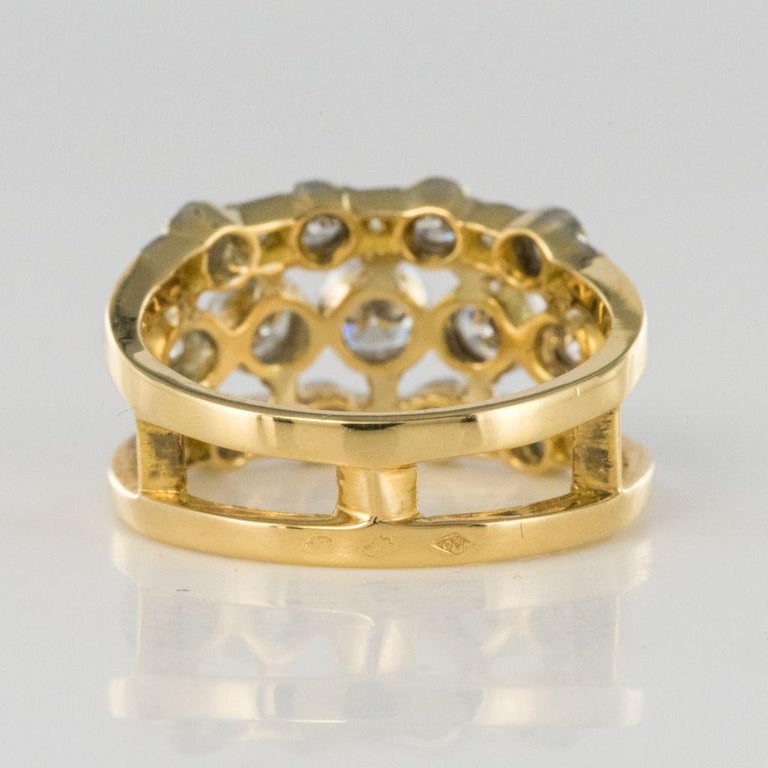 Diamond Ring with Openwork Bands at 1stDibs
