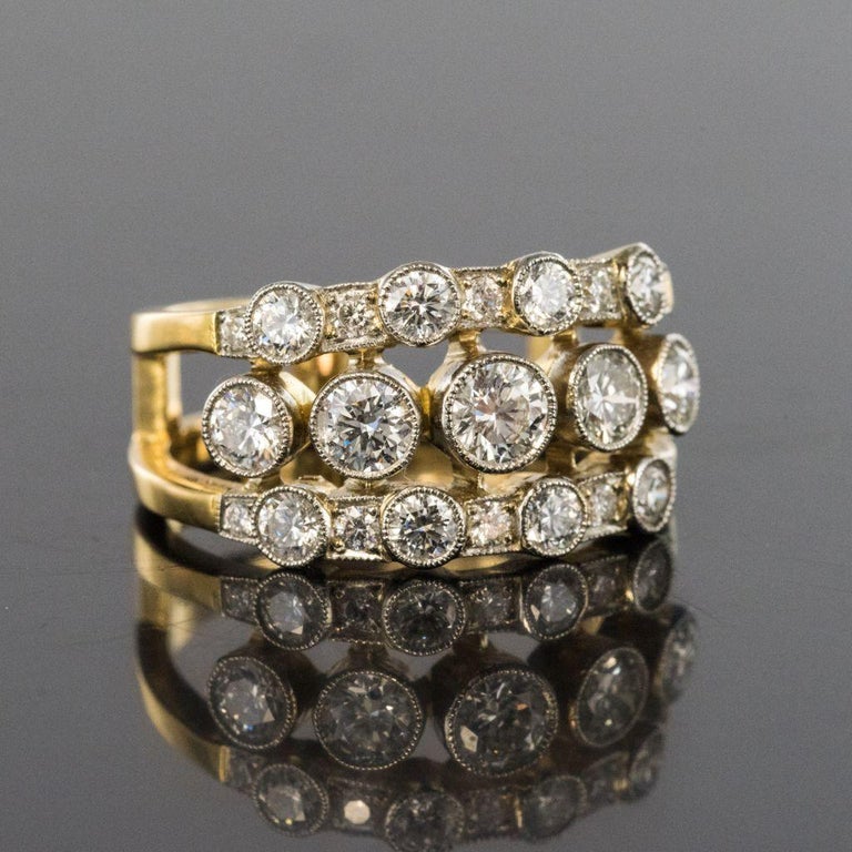 Diamond Ring with Openwork Bands at 1stDibs