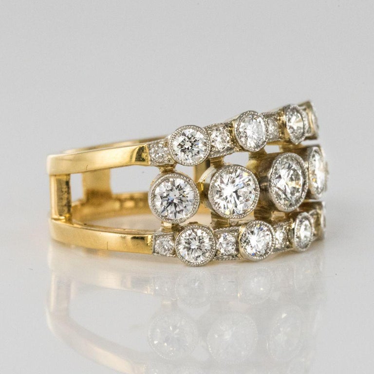 Diamond Ring with Openwork Bands at 1stDibs