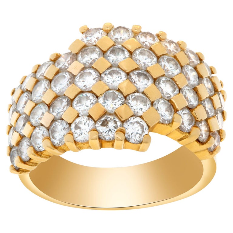 Diamond Ring with over 1.50 Cts Diamonds Set in 18k Yellow Gold For ...