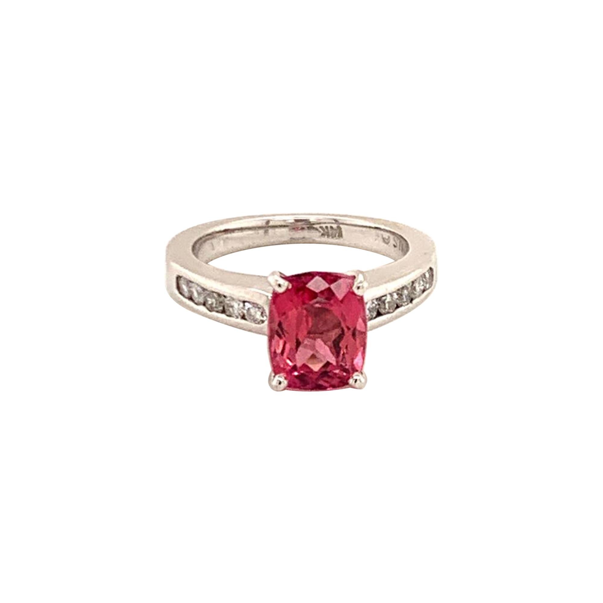 Tourmaline Rubellite Diamond Ring 14k Yellow Gold 7.45 TCW Certified ...