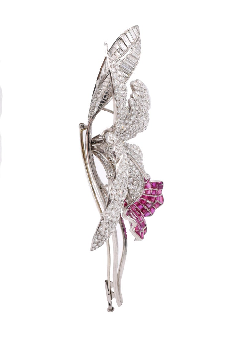 Diamond and Ruby Brooch at 1stDibs