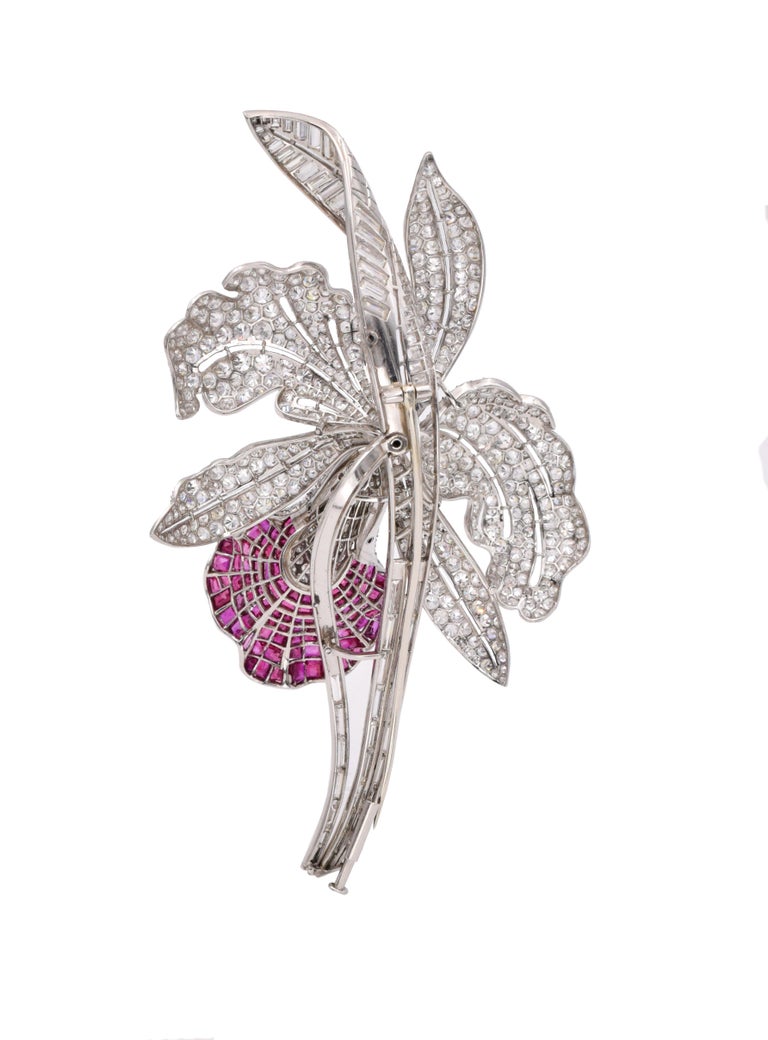 Diamond and Ruby Brooch at 1stDibs