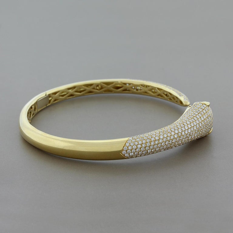 Diamond Ruby Gold Snake Cuff For Sale at 1stDibs