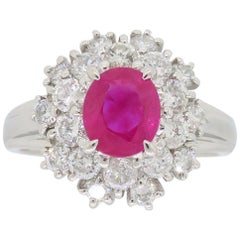 8 Carat Ruby and Diamond Halo Ring For Sale at 1stDibs | 8 carat ruby ...