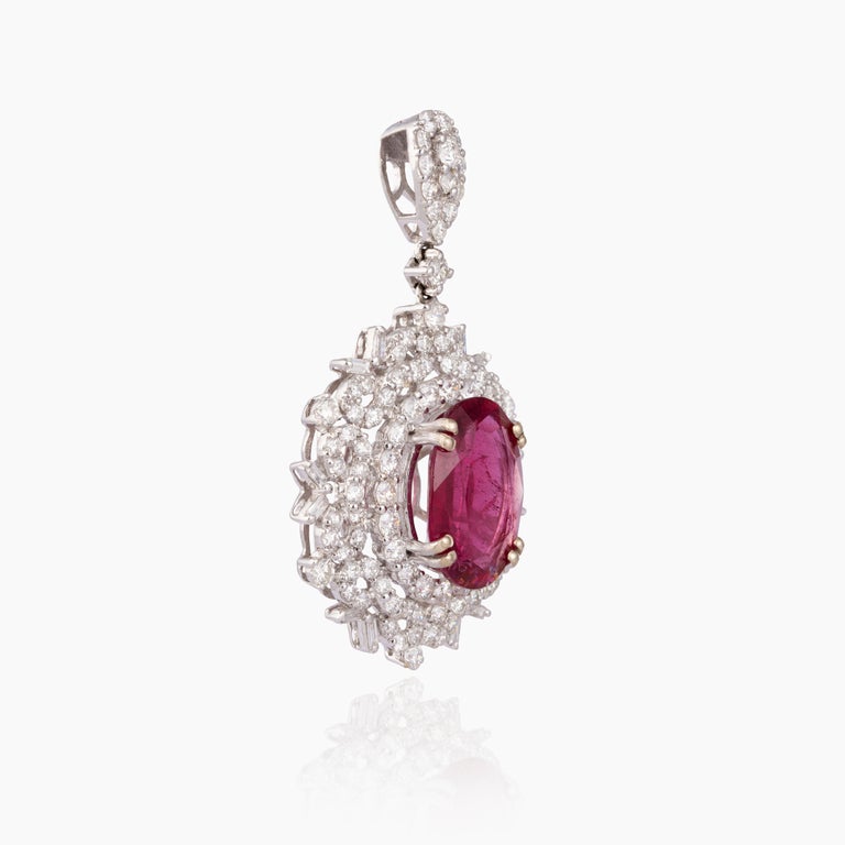 Diamond Ruby Light Pendant in 18k gold For Sale at 1stDibs