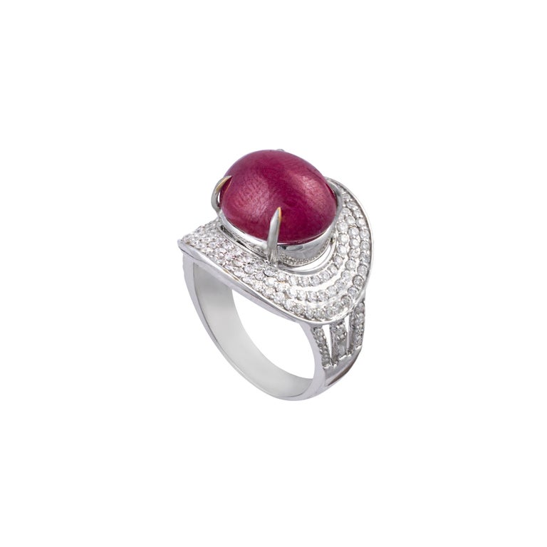 18k gold Diamond Ruby Ring For Sale at 1stDibs