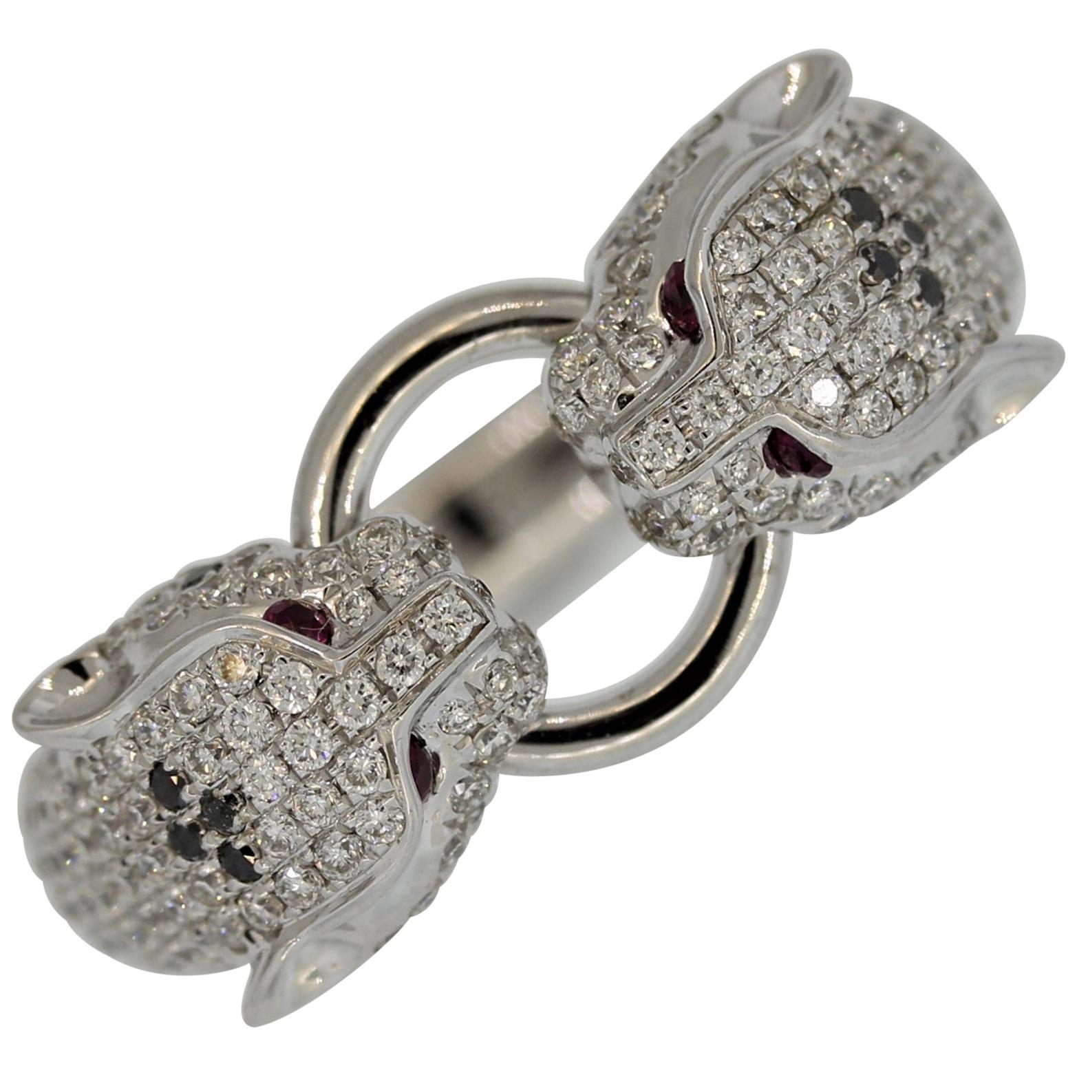 Gold and Ruby Panther Ring at 1stDibs