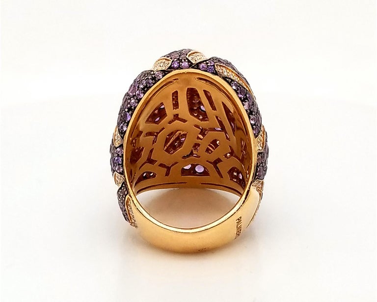 Palmiero Diamond Sapphire 18 Karat Yellow Gold Ring For Sale at 1stDibs ...