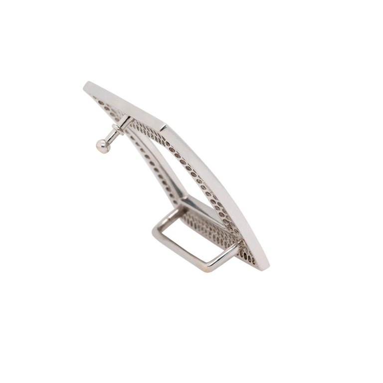 Diamond and Sapphire Pave Belt Buckle 18 Karat in Stock For Sale at 1stDibs
