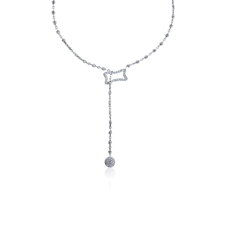 Diamond and Sapphire Reversible 17" Fancy Link 14K Necklace For Sale at ...