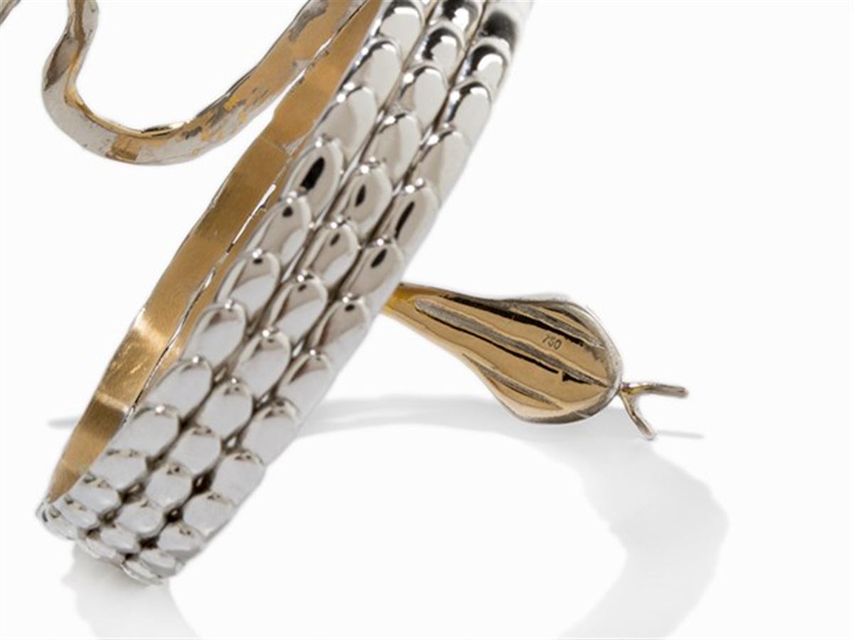 Diamond Serpent Bangle with Ruby Eyes, 750 White Gold Snake at 1stDibs ...