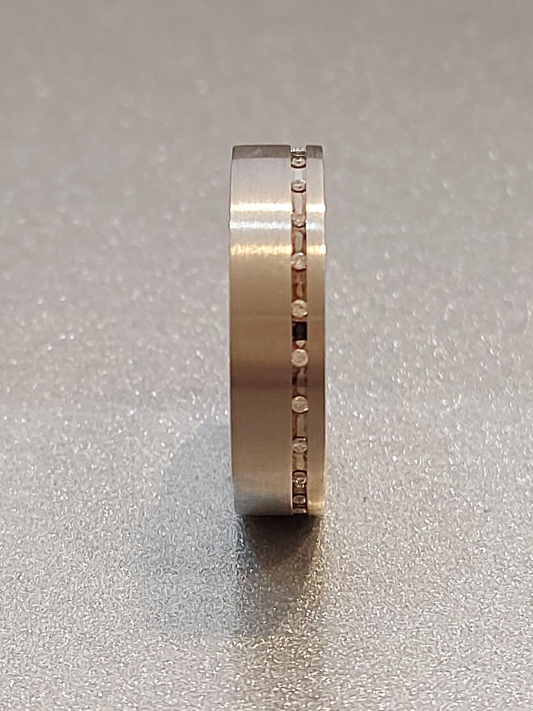 Diamond Set Gents Band Ring For Sale at 1stDibs