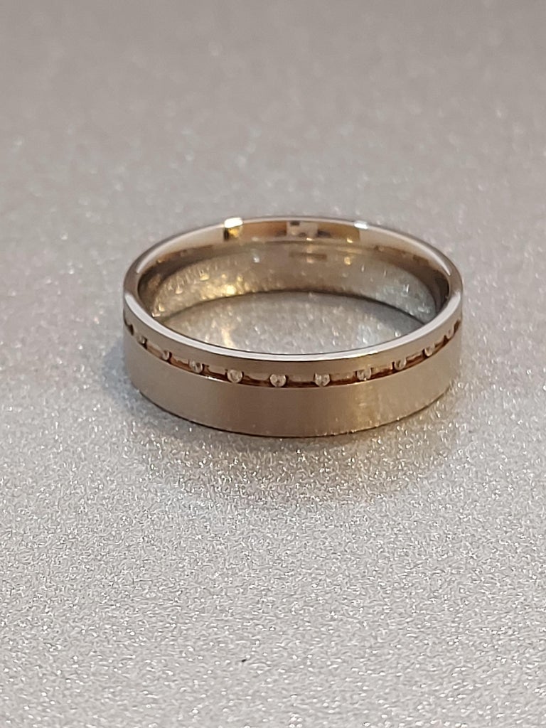 Diamond Set Gents Band Ring For Sale at 1stDibs