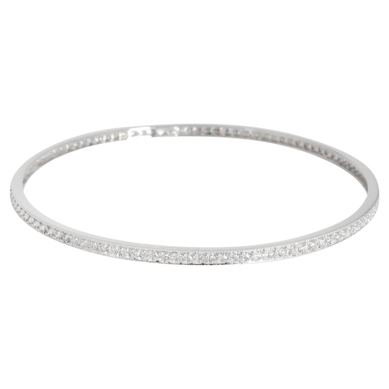 Diamond Slip On Bangle in 18k White Gold 1.75 CTW For Sale at 1stDibs