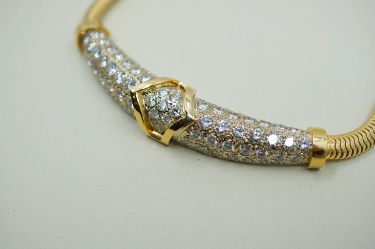 Diamond Snake Chain Necklace 7.05 Carats For Sale at 1stDibs