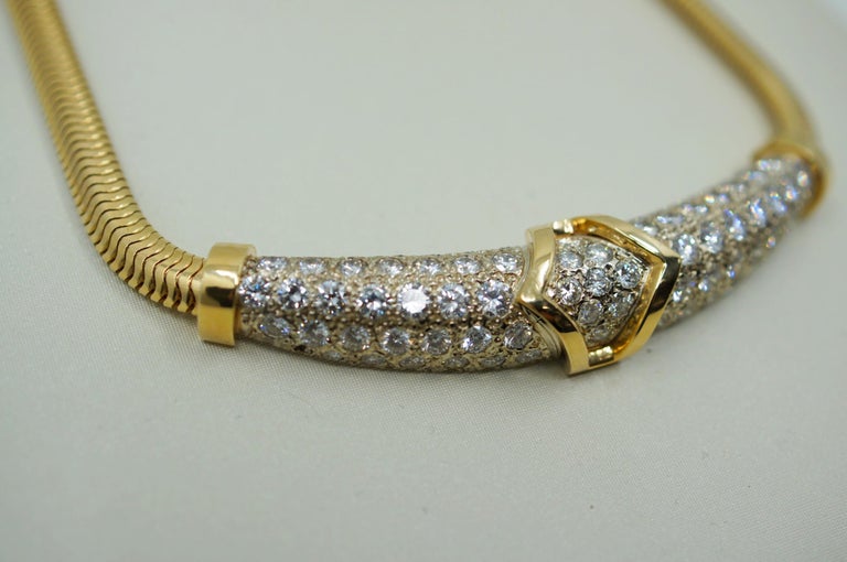 Diamond Snake Chain Necklace 7.05 Carats For Sale at 1stDibs