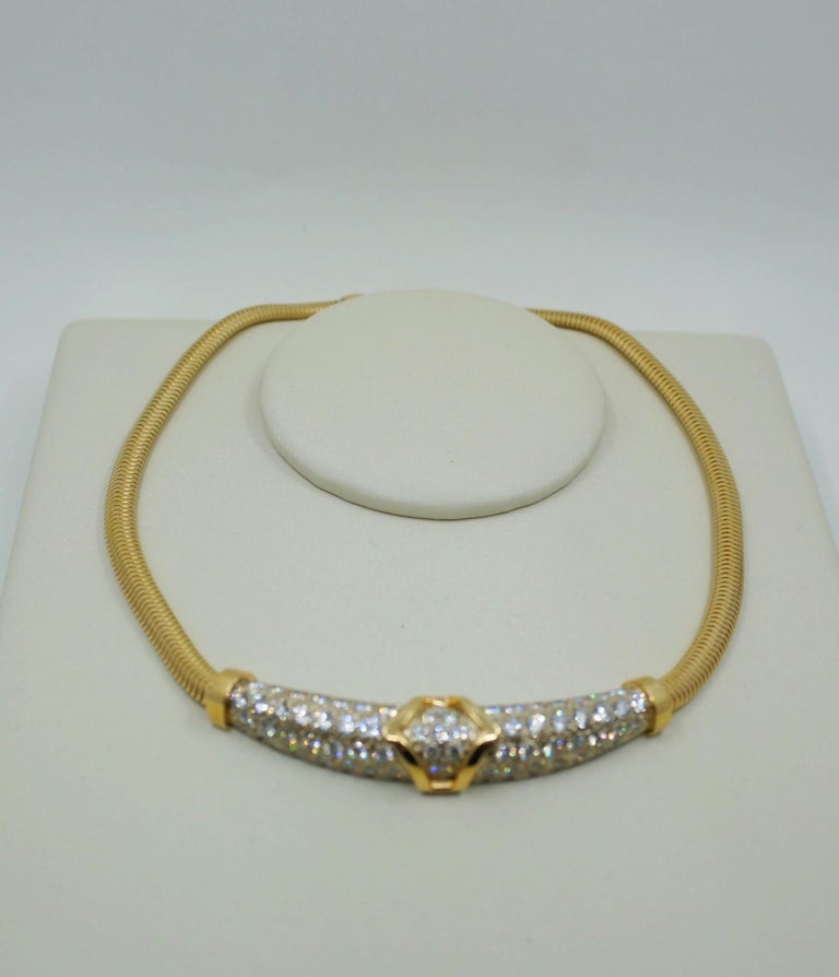Diamond Snake Chain Necklace 7.05 Carats For Sale at 1stDibs
