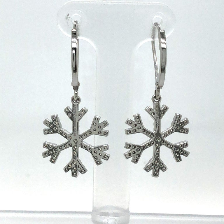 Diamond Snowflake Earrings For Sale at 1stDibs
