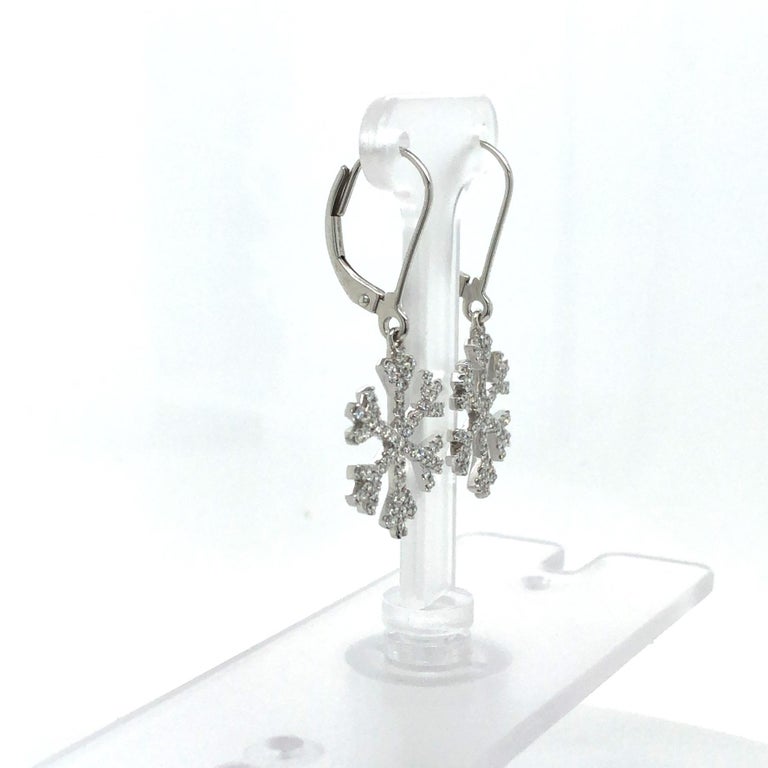 Diamond Snowflake Earrings For Sale at 1stDibs