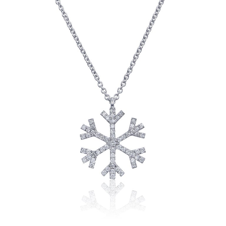 Diamond Snowflake Necklace For Sale at 1stDibs