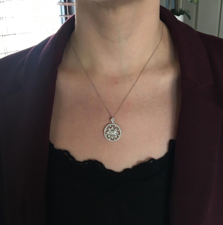 Diamond Snowflake Pendant Necklace at 1stDibs | diamond snowflake necklace