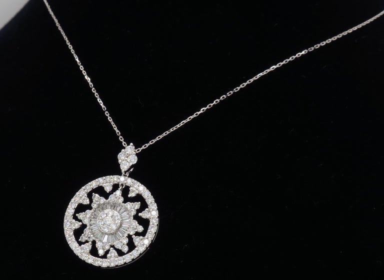 Diamond Snowflake Pendant Necklace at 1stDibs | diamond snowflake necklace