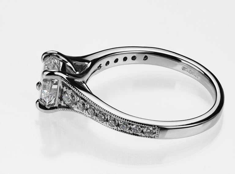 Diamond Solitaire Ring in Platinum, Round Brilliant Cut 1.20 Cts For ...