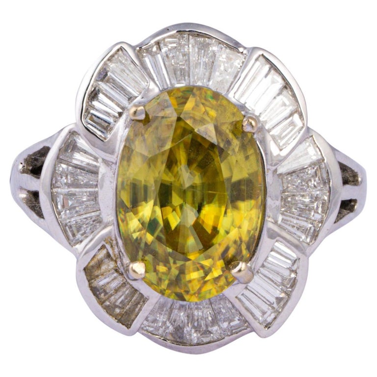 18k gold Diamond Sphene Ring For Sale at 1stDibs