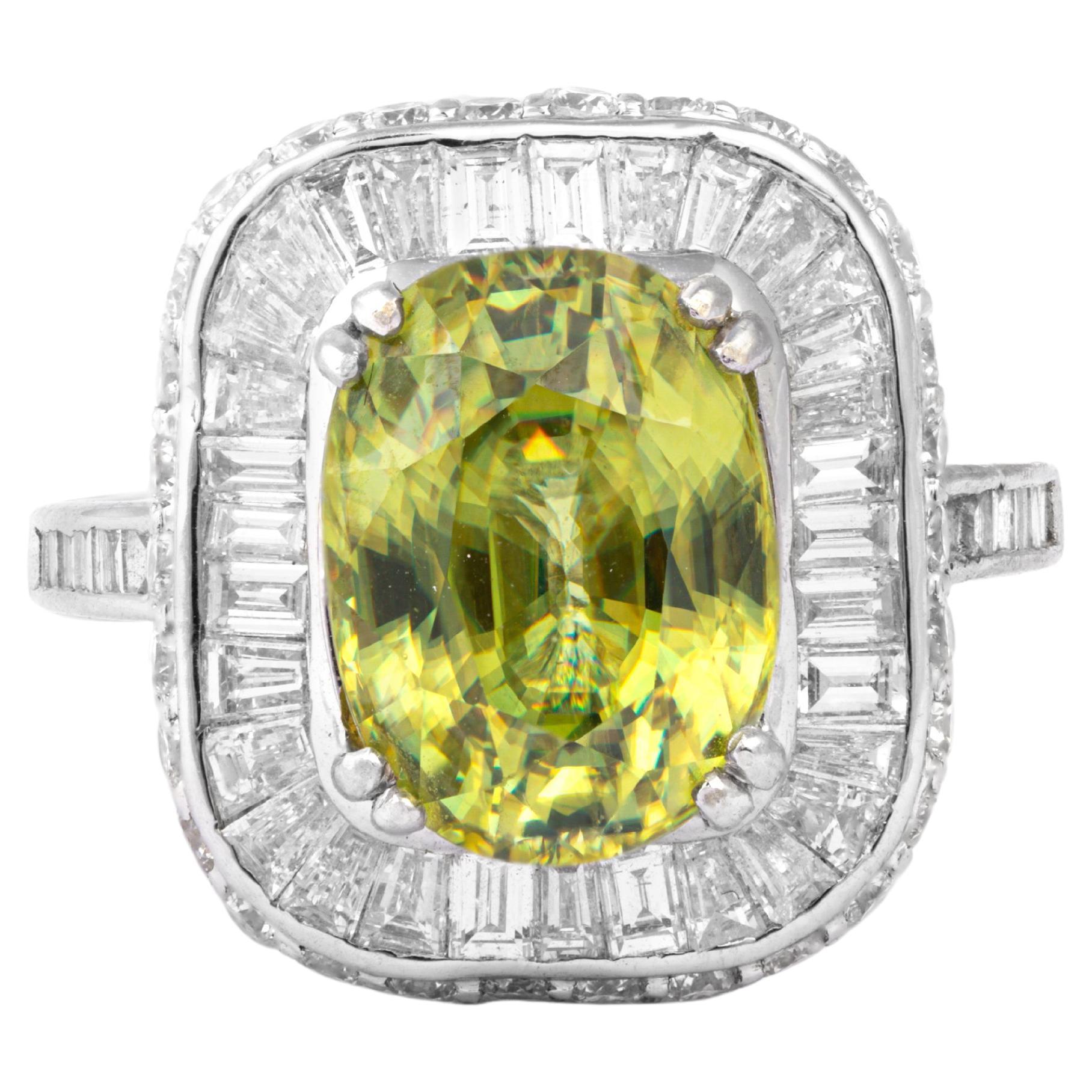 Sphene Diamond Platinum Ring at 1stDibs | sphene rings for sale, sphene ...
