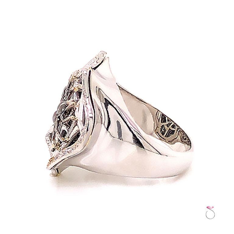 Diamond Spider Ring in 18K White Gold, White and Black Diamonds ...