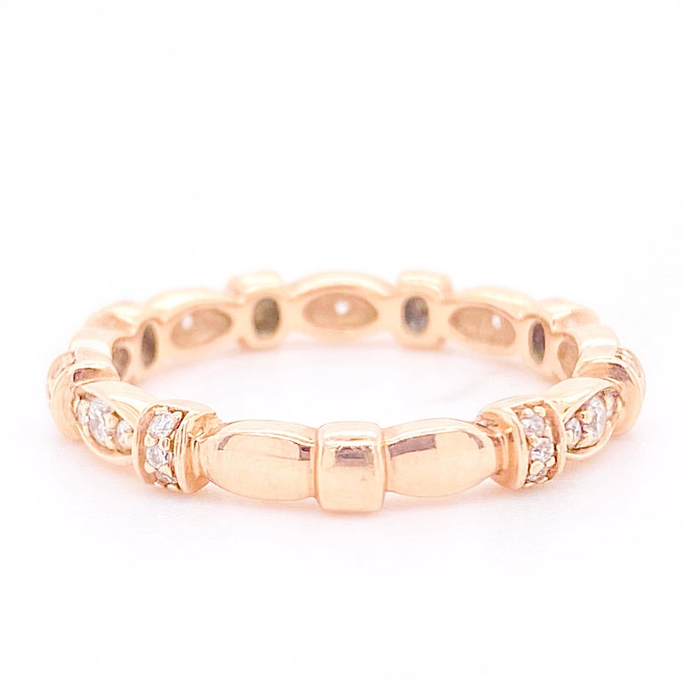 Customizable Diamond Stackable Band Rose Gold .29 Ct Diamond Wedding ...