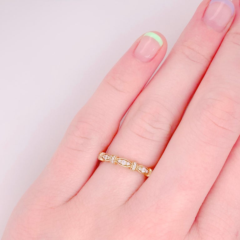 Customizable Diamond Stackable Band Rose Gold .29 Ct Diamond Wedding ...